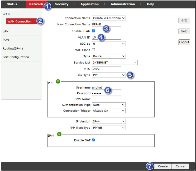 GP-C01Z – Hướng dẫn cấu hình kết nối internet (WAN PPPoE) và lớp mạng LAN nội bộ | APTEK GPON ...